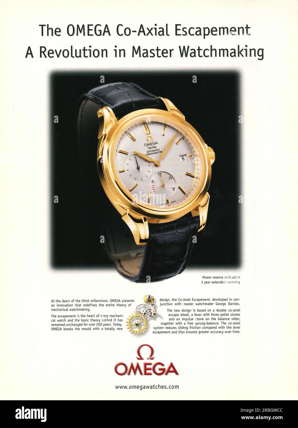 OMEGA DeVille Escapement co-axial watch advert in a magazine 2001 Stock ...