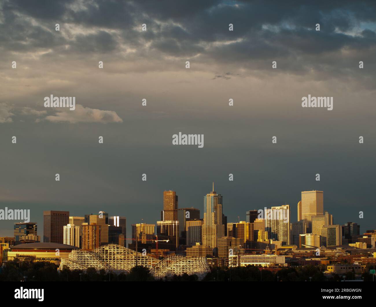 Mile High City of Denver by night Stock Photo - Alamy