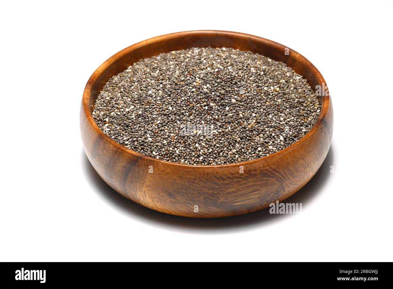 Chia seeds in wooden spoon. Healthy superfood rich in Omega 3 fatty ...