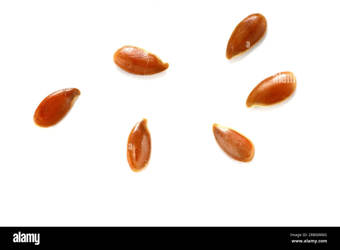 Linseed, flaxseed, linum seeds isolated on white. Healthy food pile ...