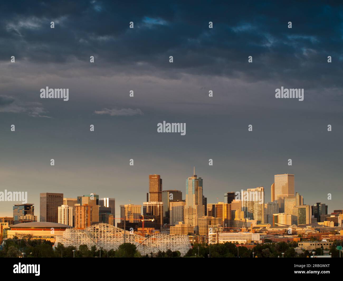 Mile High City of Denver by night Stock Photo - Alamy