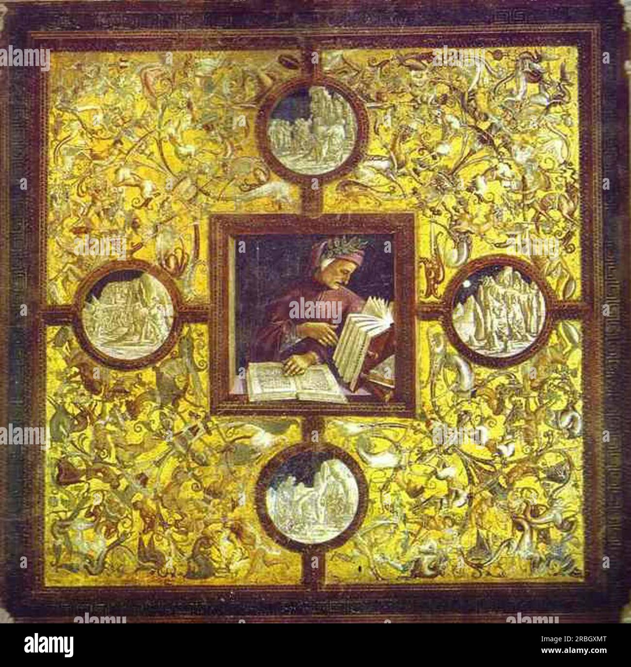 Dante with Scenes from the Divine Comedy 1502 by Luca Signorelli Stock ...