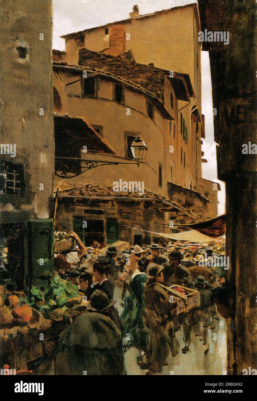 Via Calimala 1899 by Telemaco Signorini Stock Photo - Alamy