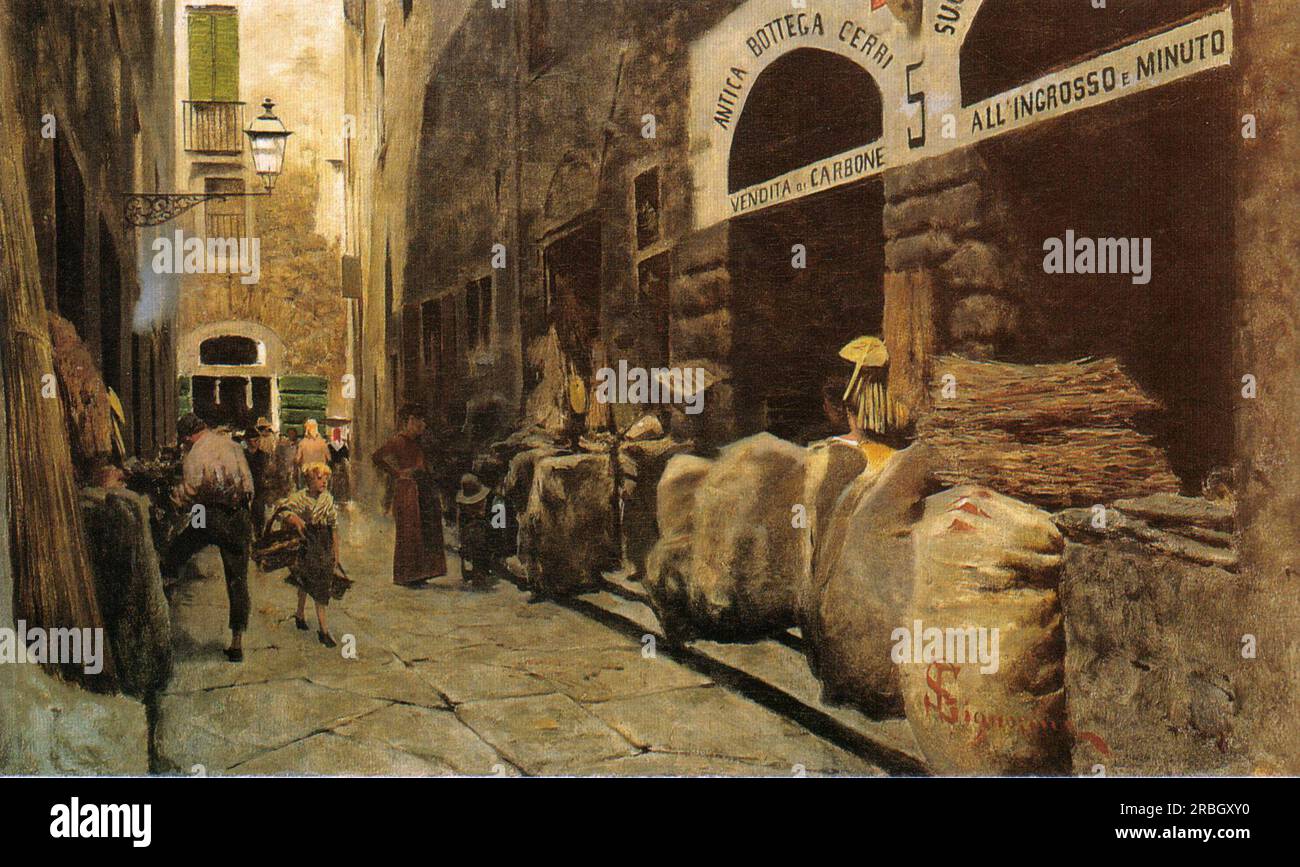 Signorini painting florence hi-res stock photography and images - Alamy