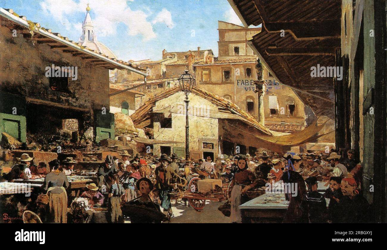 Signorini painting florence hi-res stock photography and images - Alamy