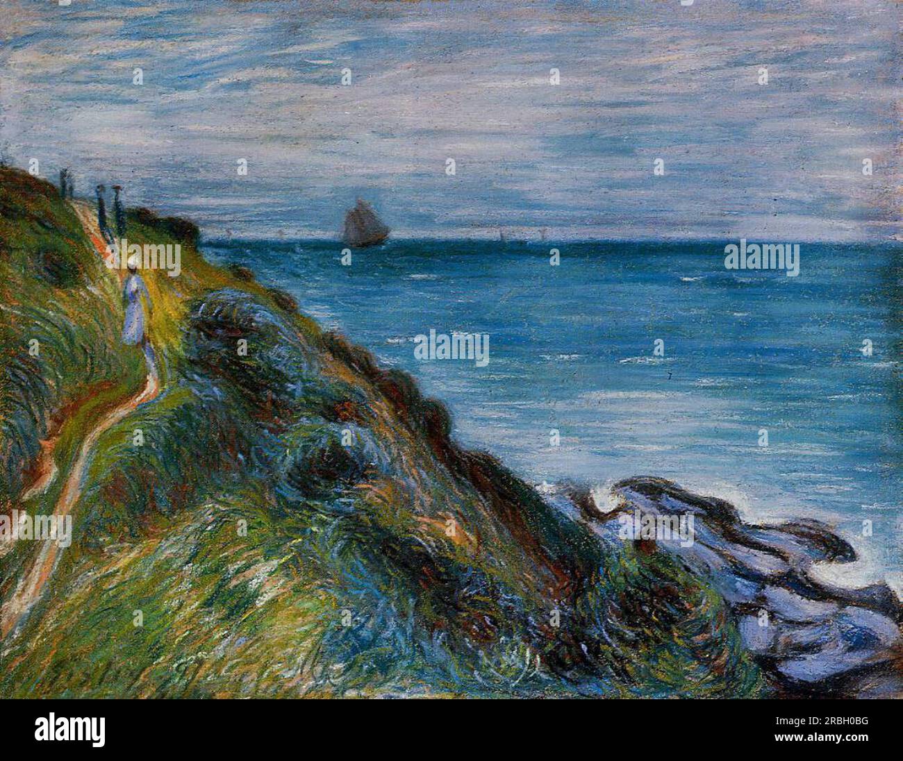 On the Cliffs, Langland Bay, Wales 1897 by Alfred Sisley Stock Photo ...