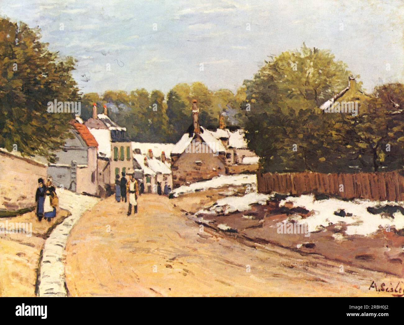 First Snow in Louveciennes 1870 by Alfred Sisley Stock Photo - Alamy