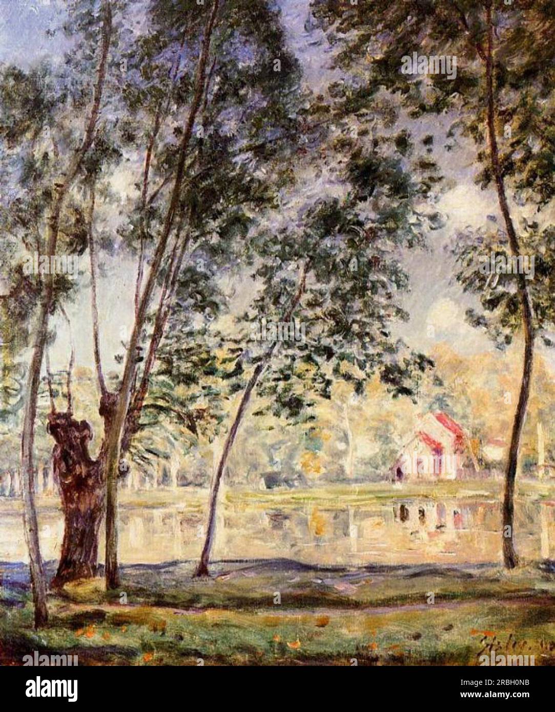 Sunny Afternoon Willows by the Loing 1890 by Alfred Sisley Stock Photo ...