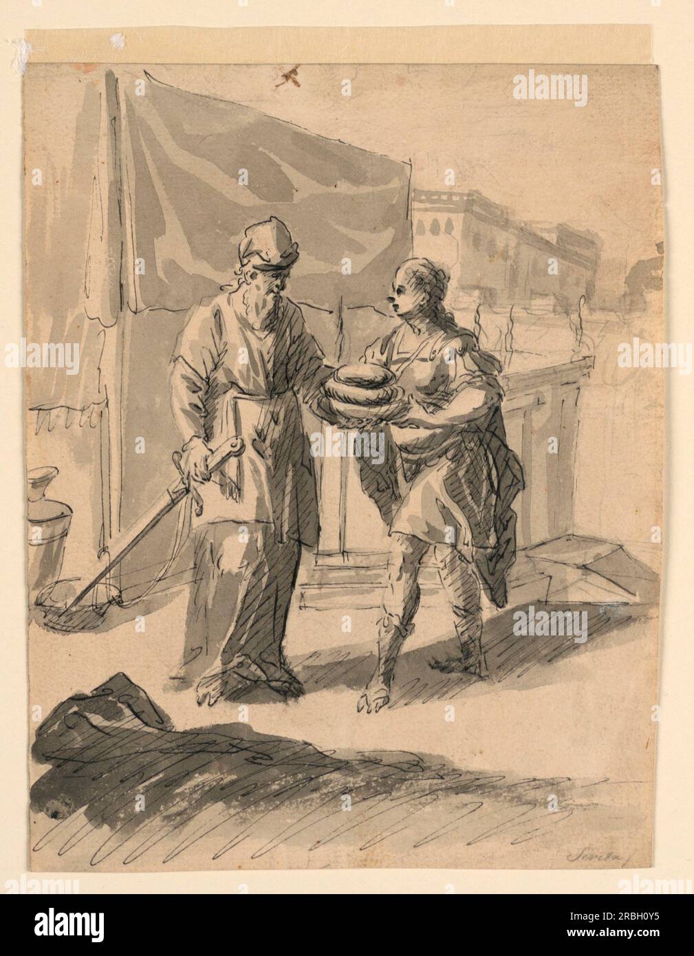 Figure Presenting Loaves to a General 1650 by Karel Škréta Stock Photo ...