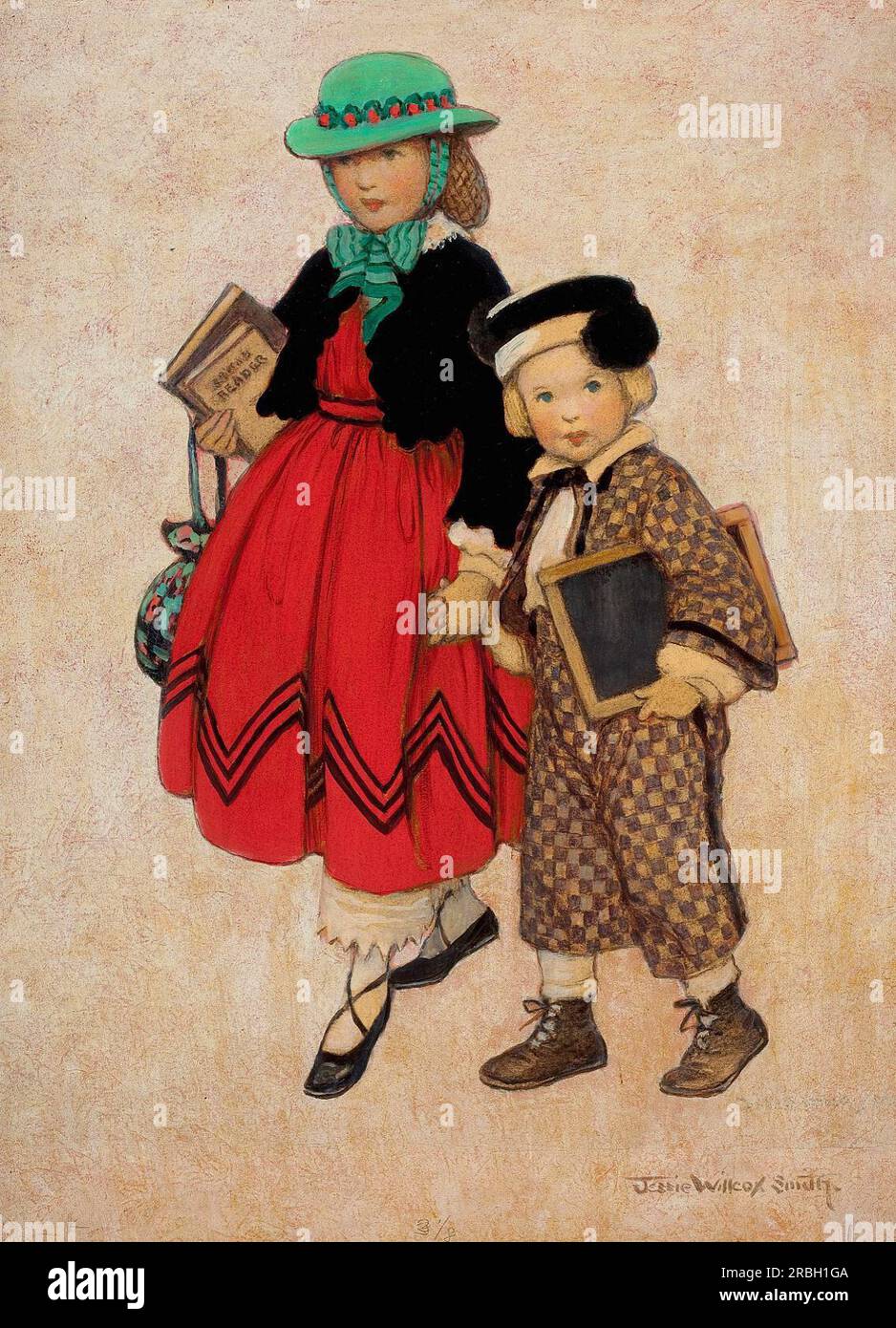 Two Little Girls c.1924; United States by Jessie Willcox Smith Stock ...