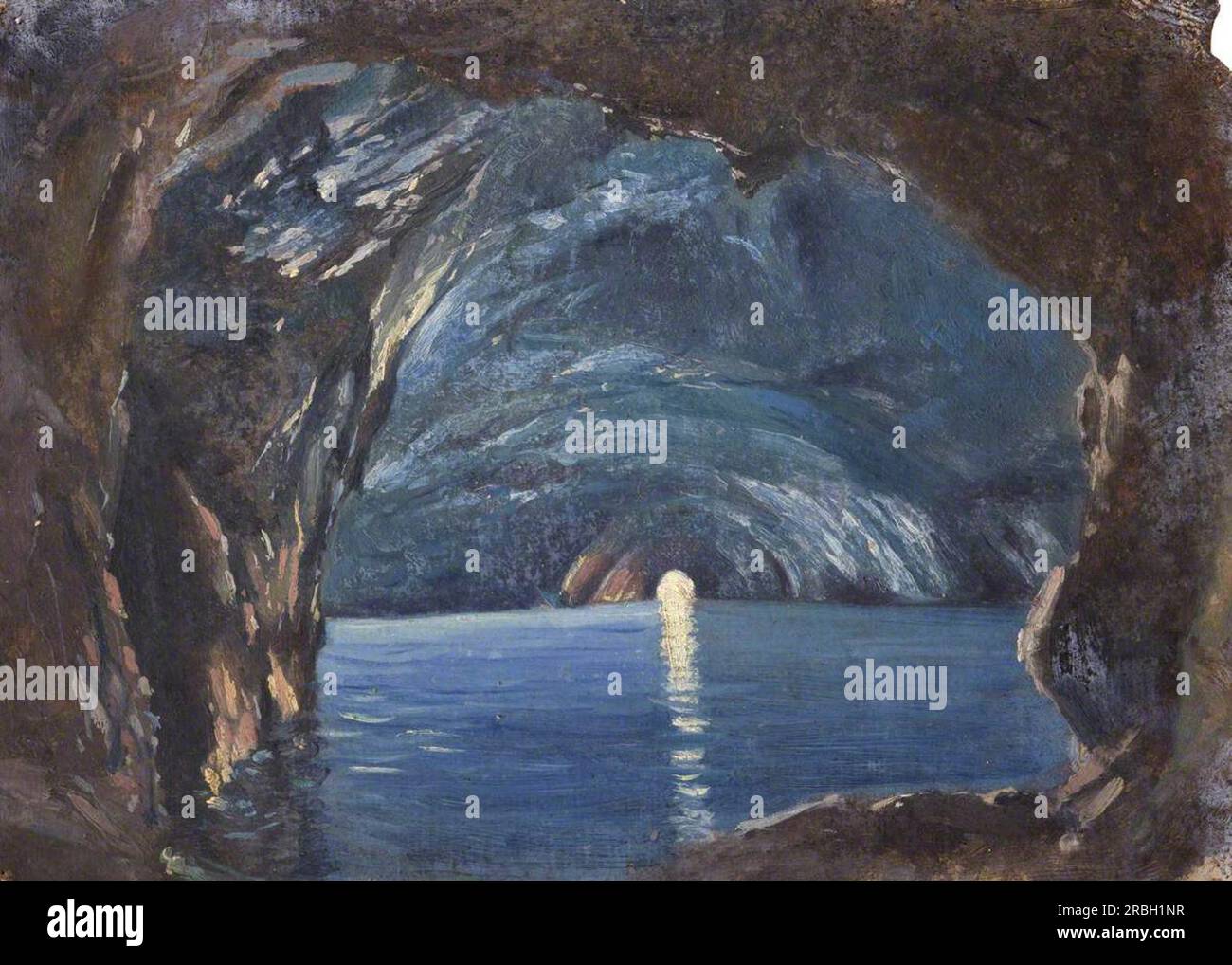The Blue Grotto, Capri 1869; by Thomas Stuart Smith Stock Photo - Alamy