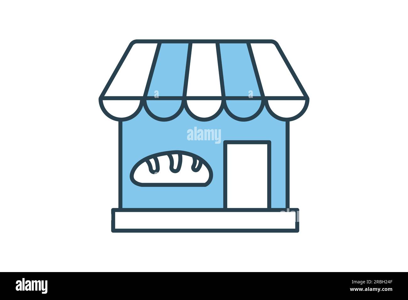 Bakery Store icon. Flat line icon style design. Simple vector design ...
