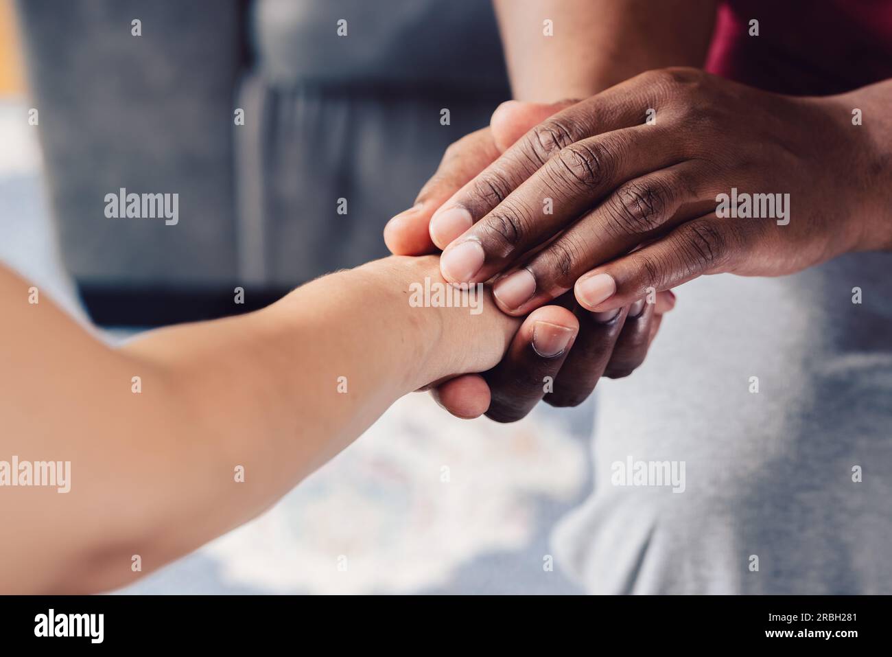 two hands man and woman showing act of support togetherness or kindness ...