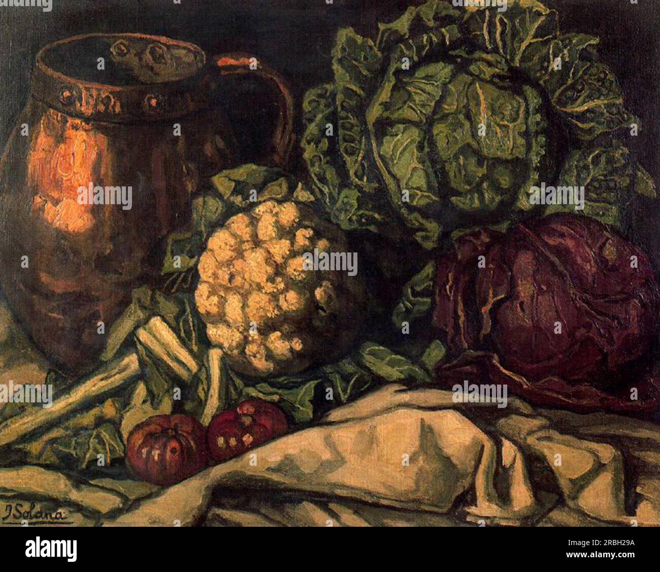 Still life with Red Cabbage, Copper, Cauliflower and Cabbage 1921 by ...