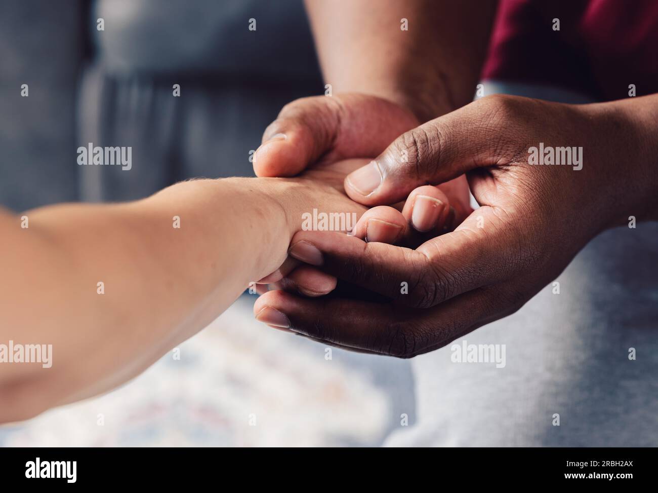 two hands man and woman showing act of support togetherness or kindness ...