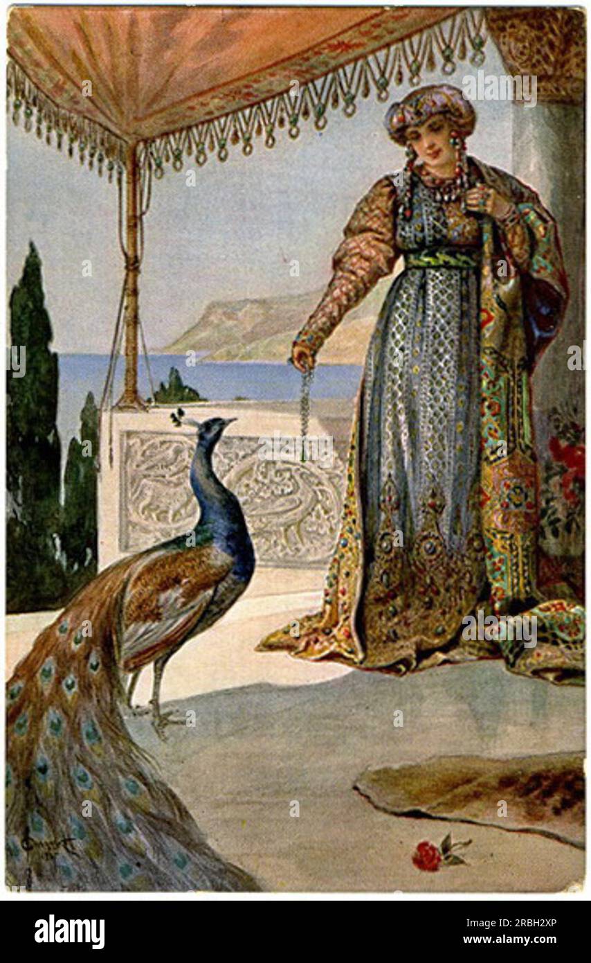 The lady and the peacock hi-res stock photography and images - Alamy