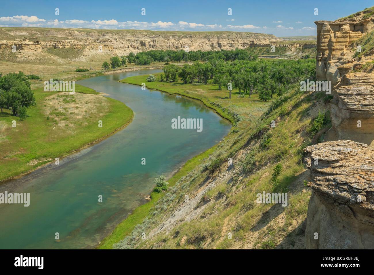 sandstone hoodoos above the marias river near chester, montana Stock ...