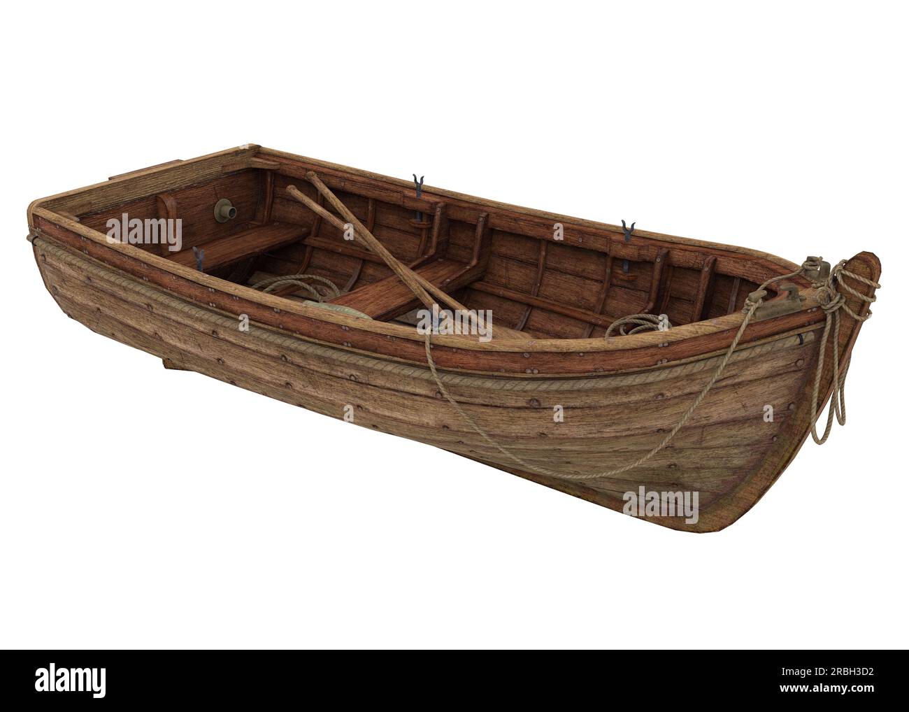Wooden Boat Isolated Stock Photo - Alamy