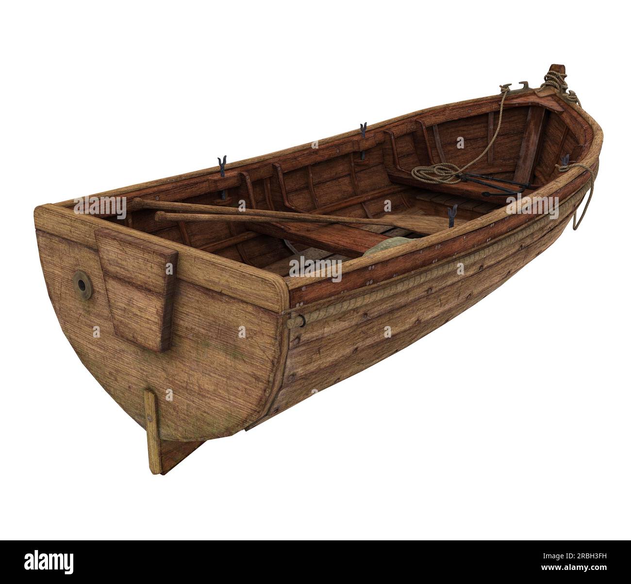 Wooden Boat Isolated Stock Photo - Alamy