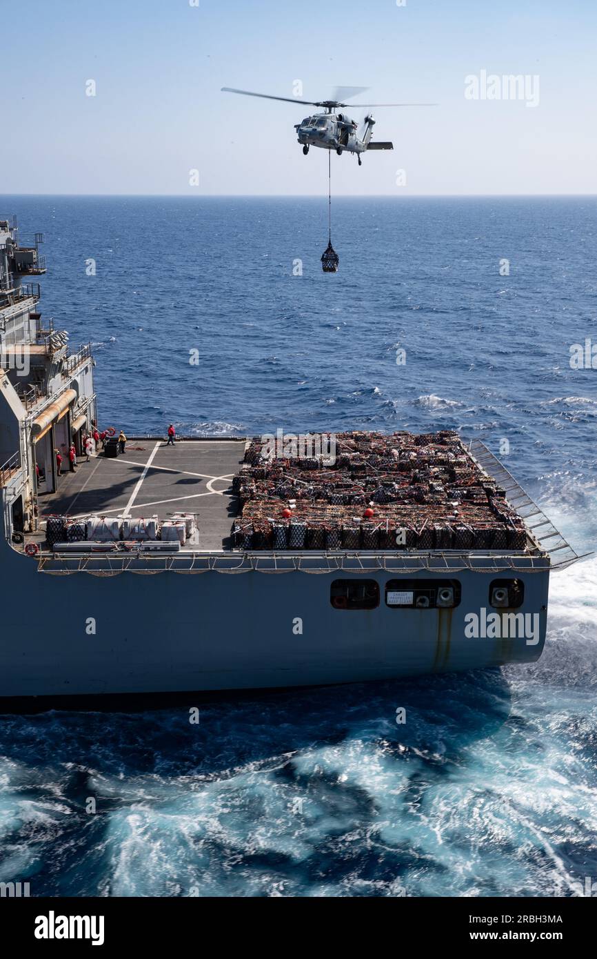 An MH-60S Sea Hawk, attached to the “Tridents” of Helicopter Sea Combat ...