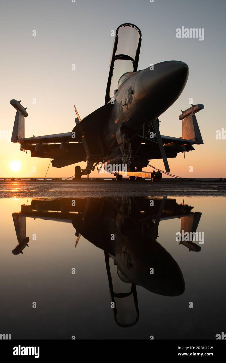 An E/A-18G attached to the "Grey Wolves" of Electronic Attack Squadron ...