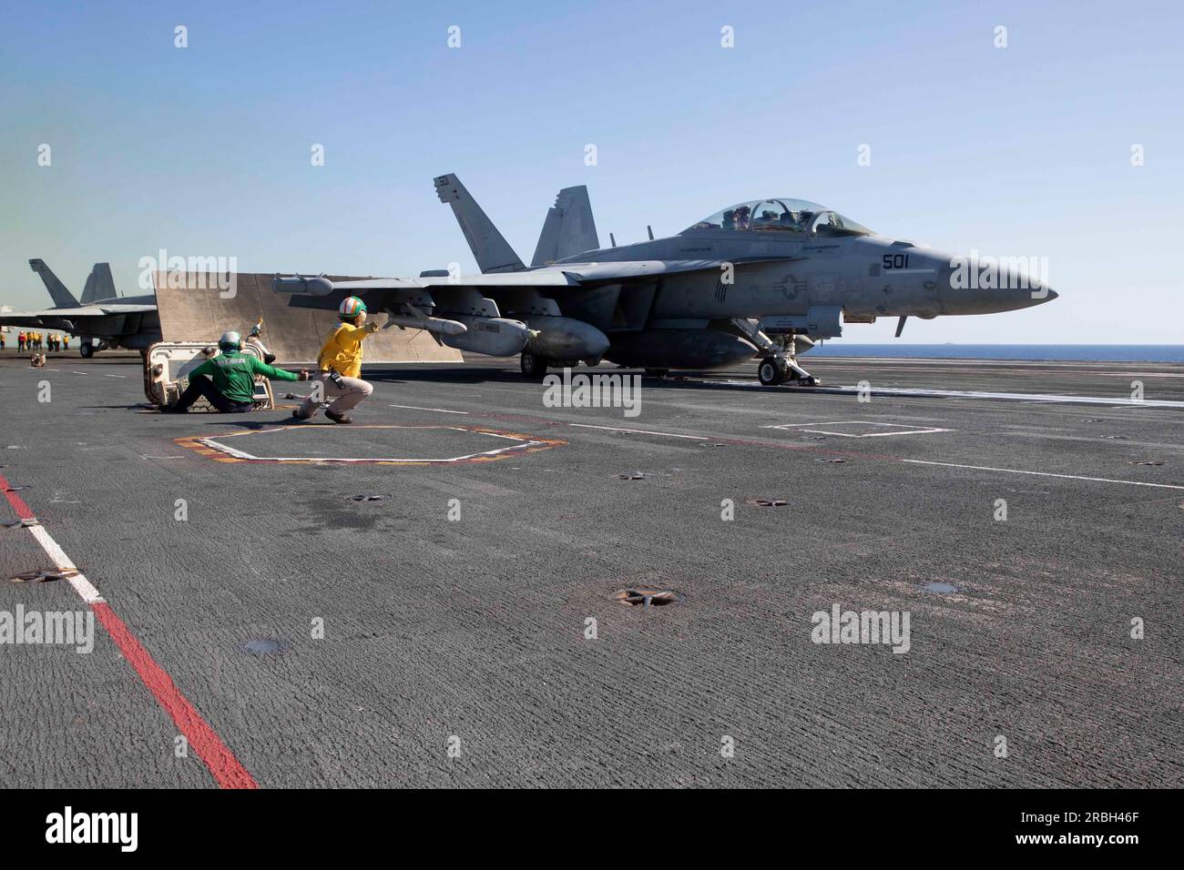 An E/A-18G Growler, attached to the "Gray Wolves" of Electronic Attack ...