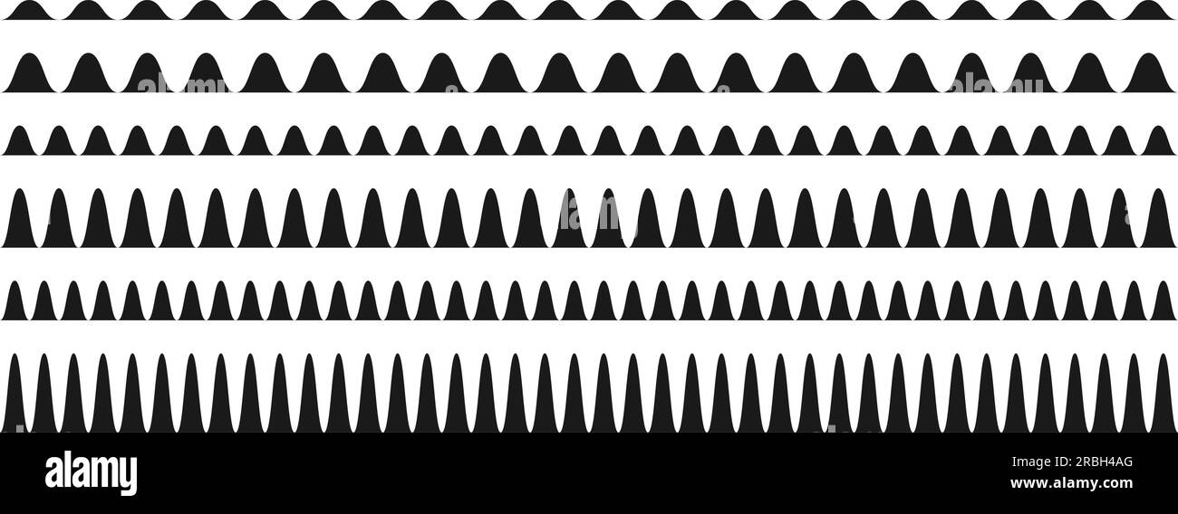 Wavy border pattern set. Repeating wave lines collection. Graphic ...