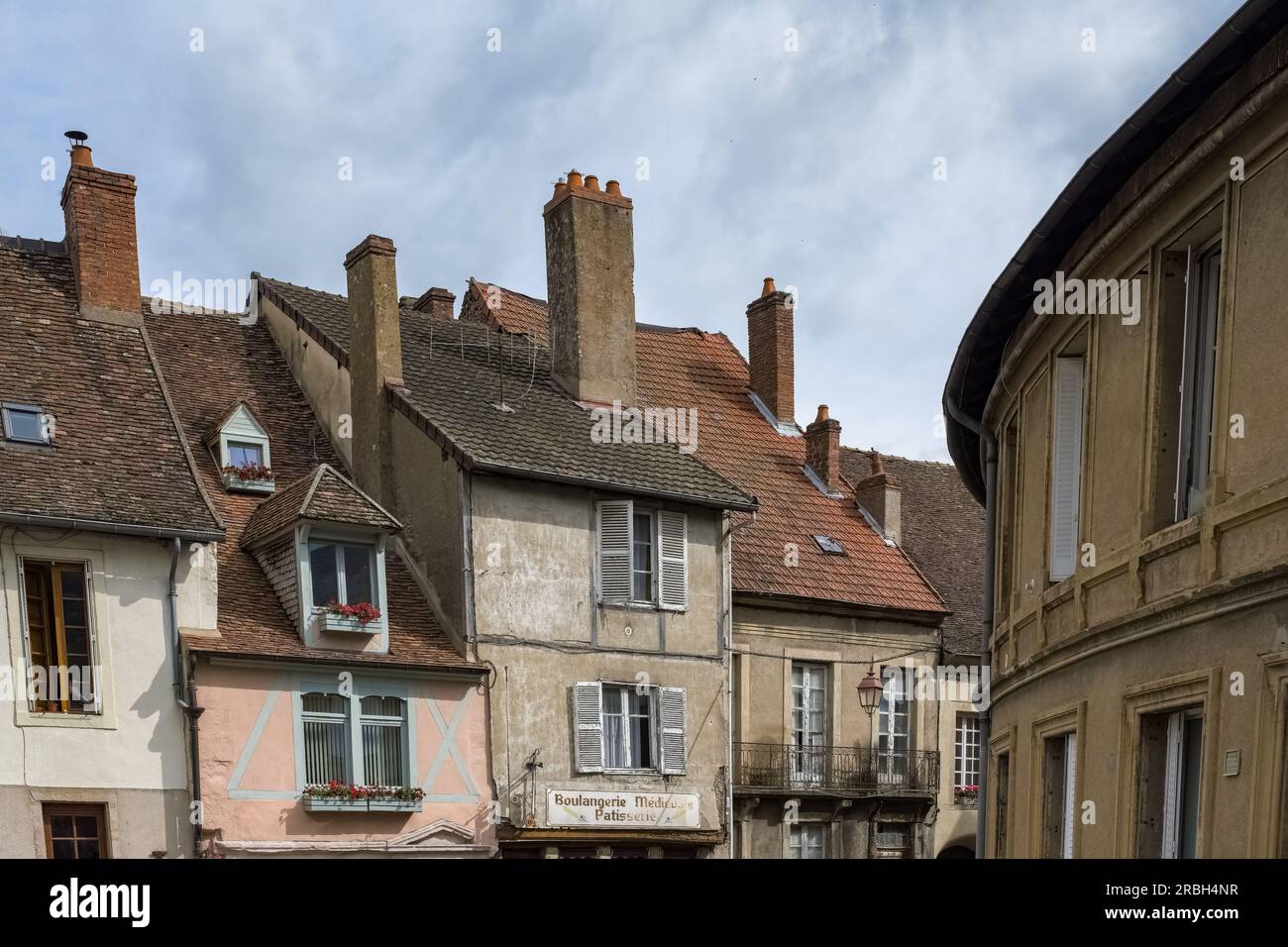 Autun, medieval city in Burgundy, beautiful houses in the center Stock ...