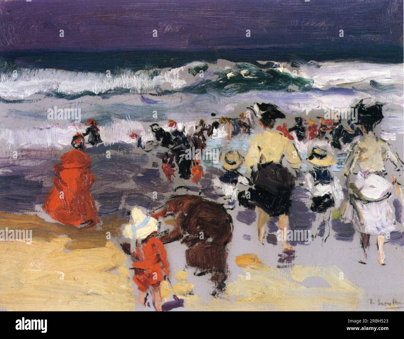 The Beach at Biarritz (sketch) 1906 by Joaquín Sorolla Stock Photo - Alamy