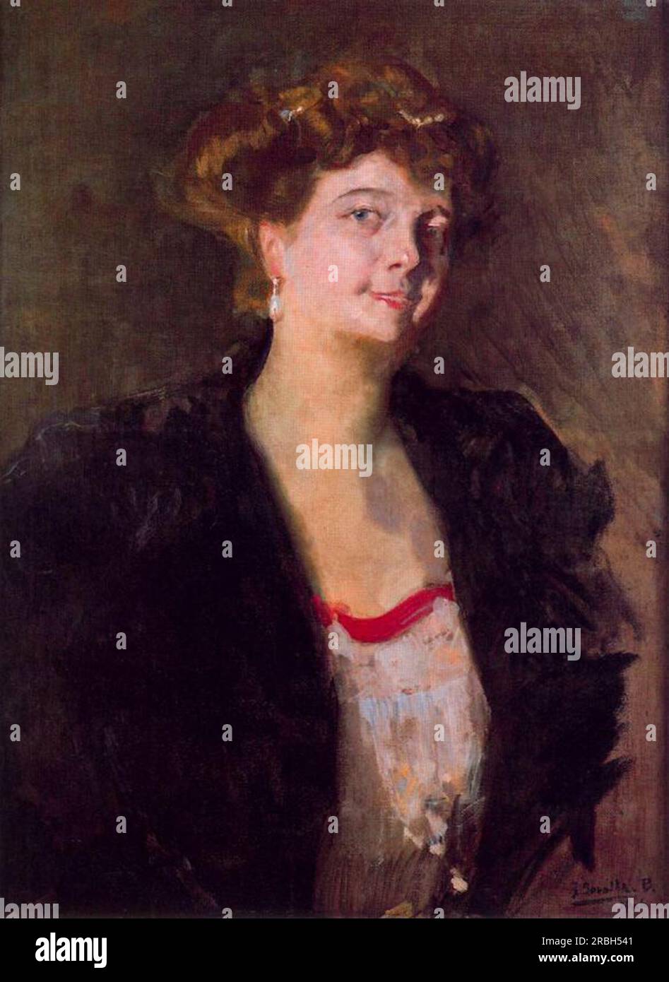 Portrait of Dona Elena Ortúzar by Joaquín Sorolla Stock Photo - Alamy