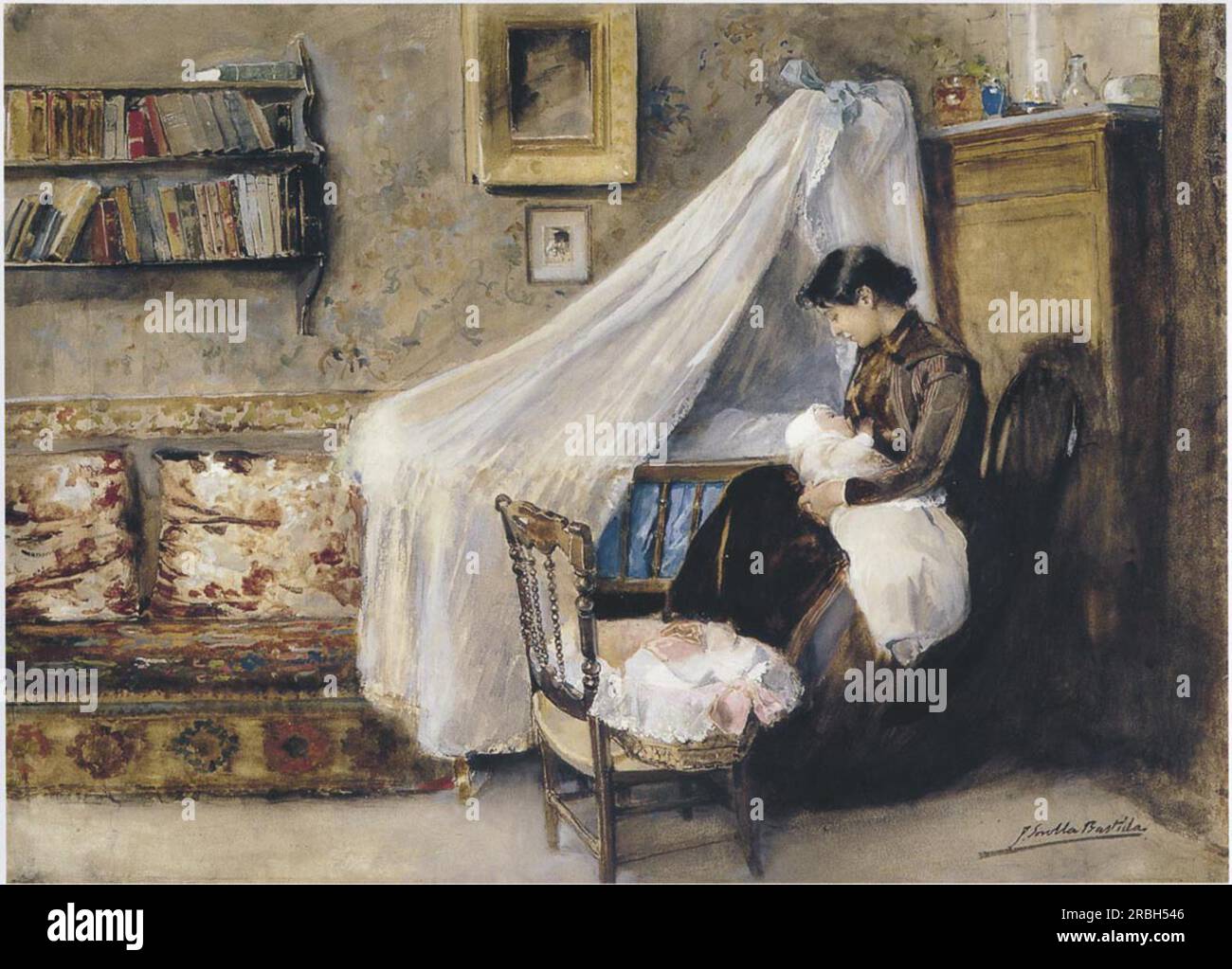 The First child 1890; Spain by Joaquín Sorolla Stock Photo - Alamy