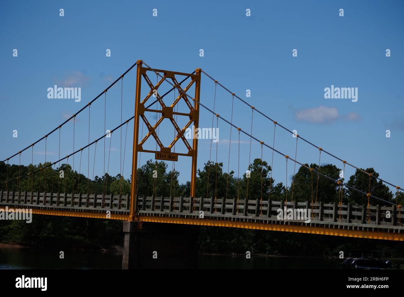 The little Golden Gate Bridge in Eureka, Arkansas, is a 554 foot ...