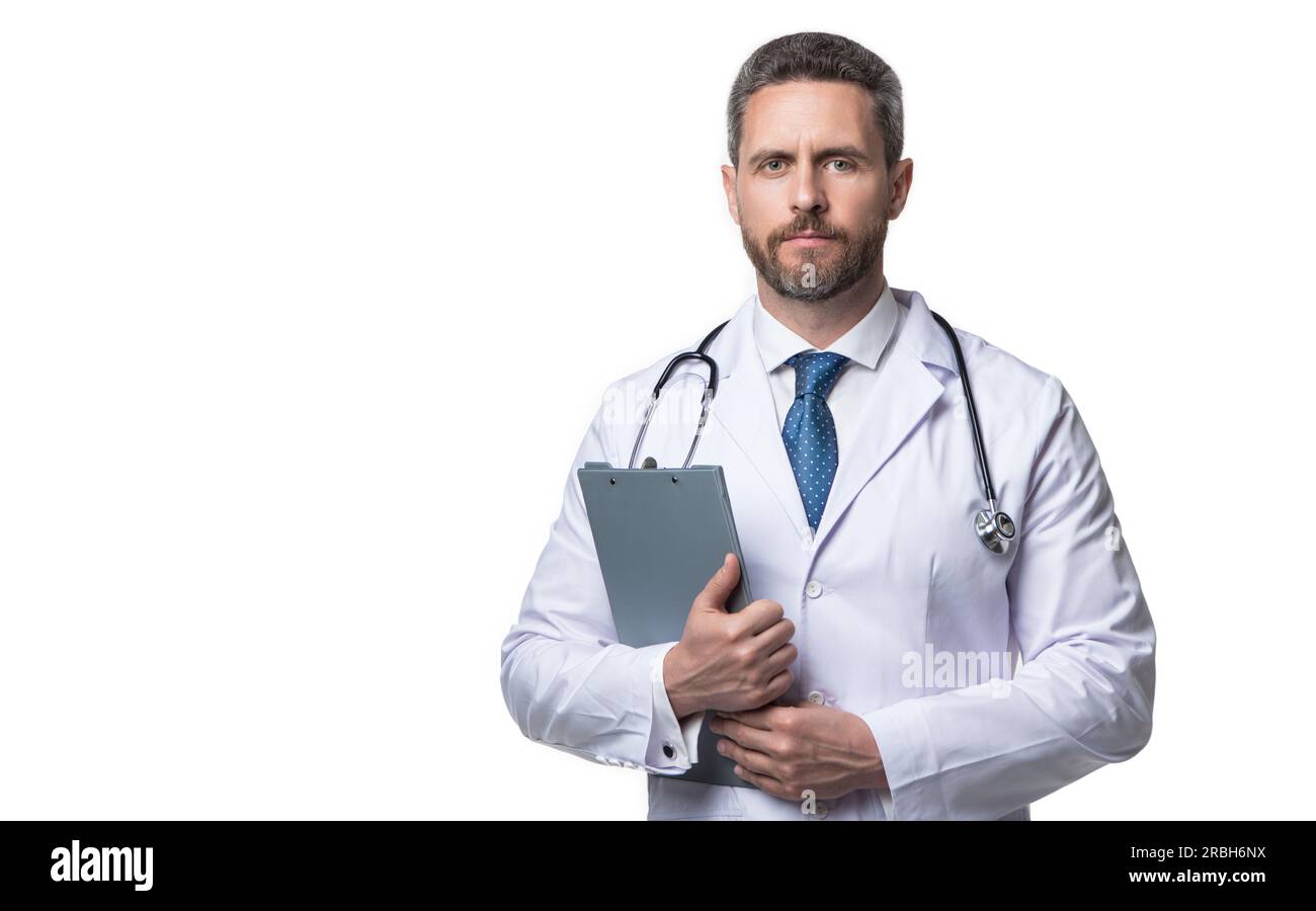 internist with anamnesis isolated on white,advertisement. internist ...