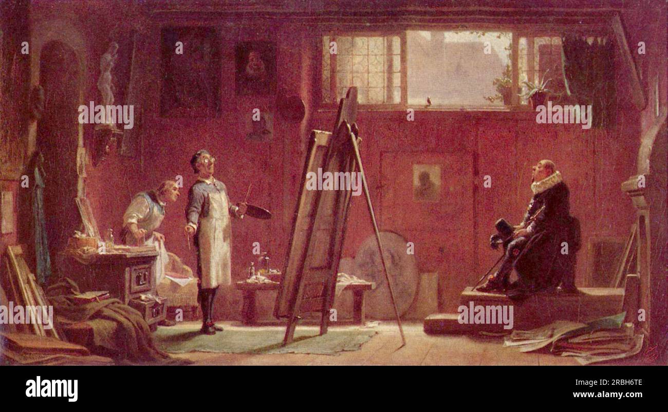 The portrait painter 1855; Germany by Carl Spitzweg Stock Photo - Alamy