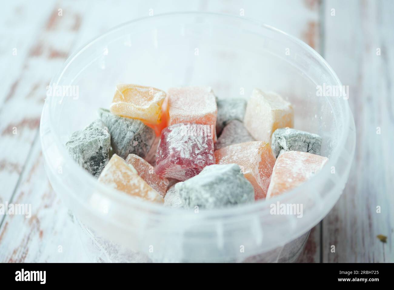 turkish delight or lokum of red, green, orange and yellow colors Stock ...