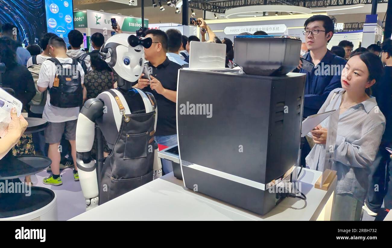 SHANGHAI, CHINA - JULY 6, 2023 - Visitors visit a demonstration of a ...