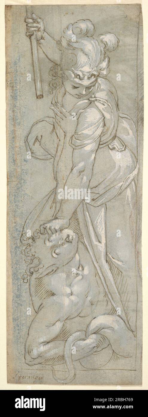 Female Warrior Crushing a Satyr by Bartholomeus Spranger Stock Photo ...