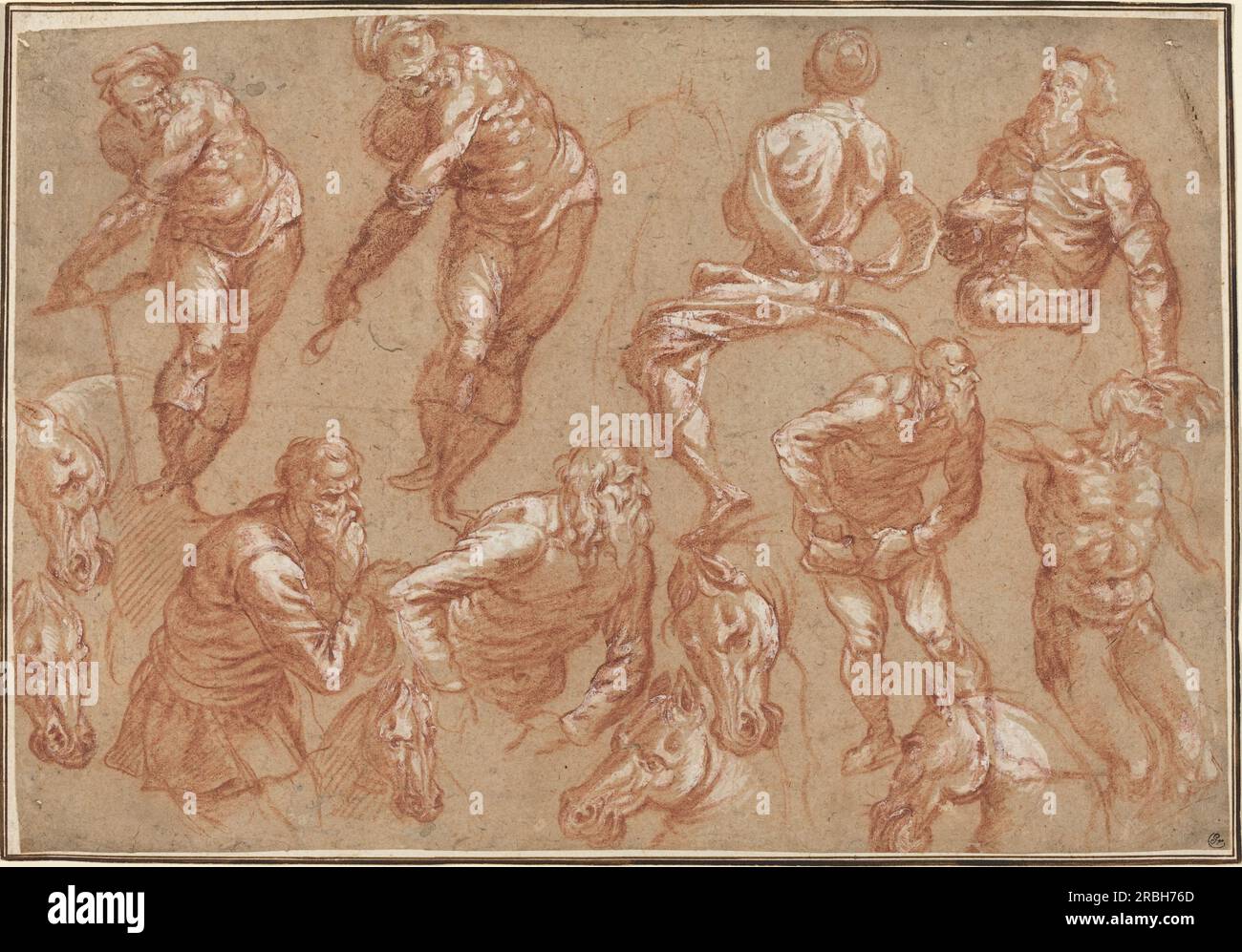 Red chalk on buff laid paper hi-res stock photography and images - Alamy