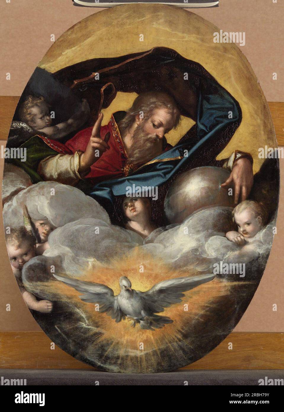 God the father with the holy spirit and angels 1582 by Bartholomeus ...