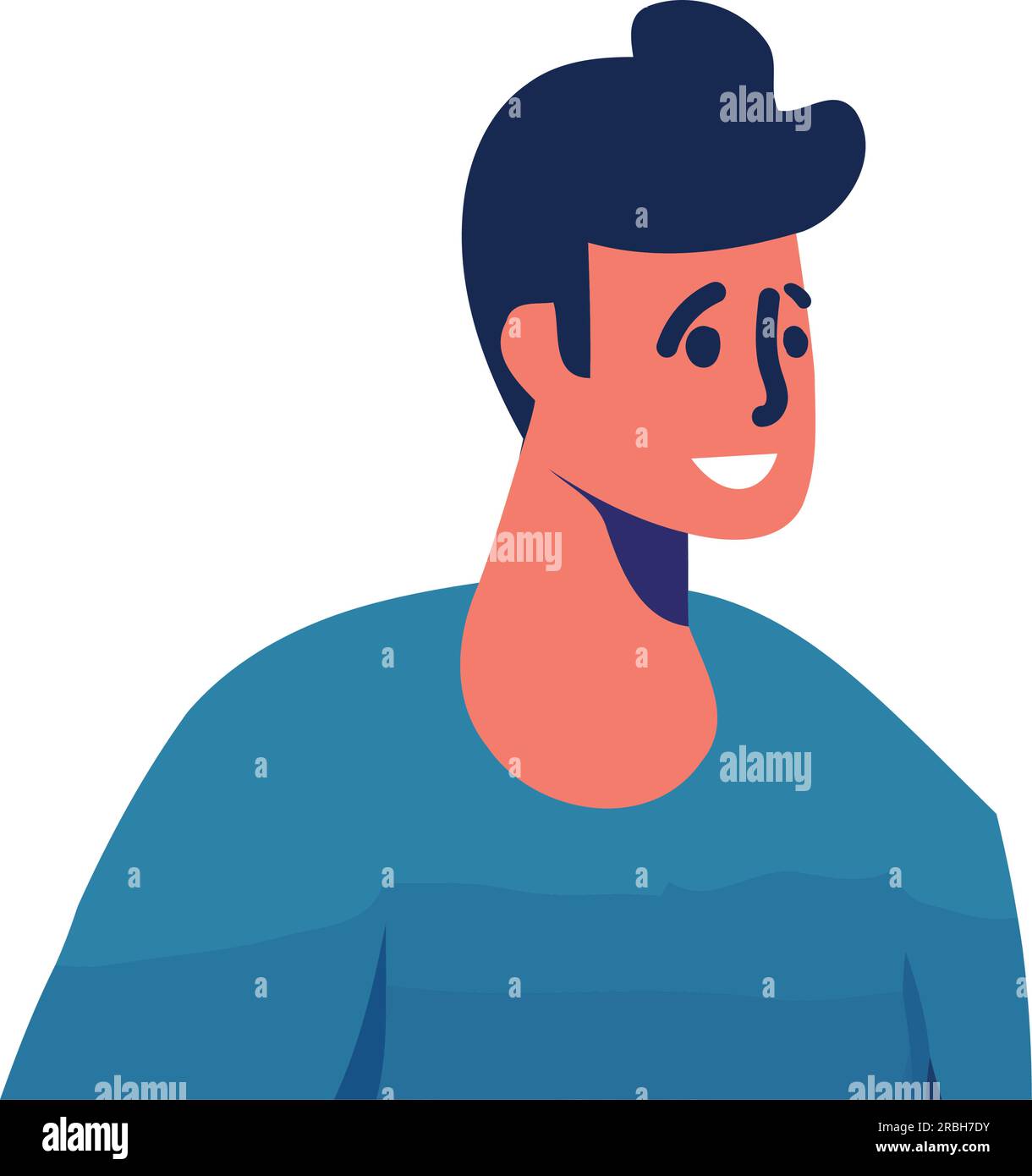 One person smiling, a businessman looking joyful Stock Vector Image ...