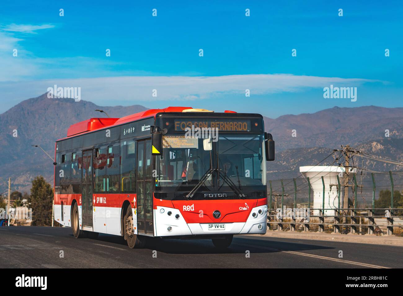 Santiago, Chile - April 11 2023: A public transport Transantiago, or ...