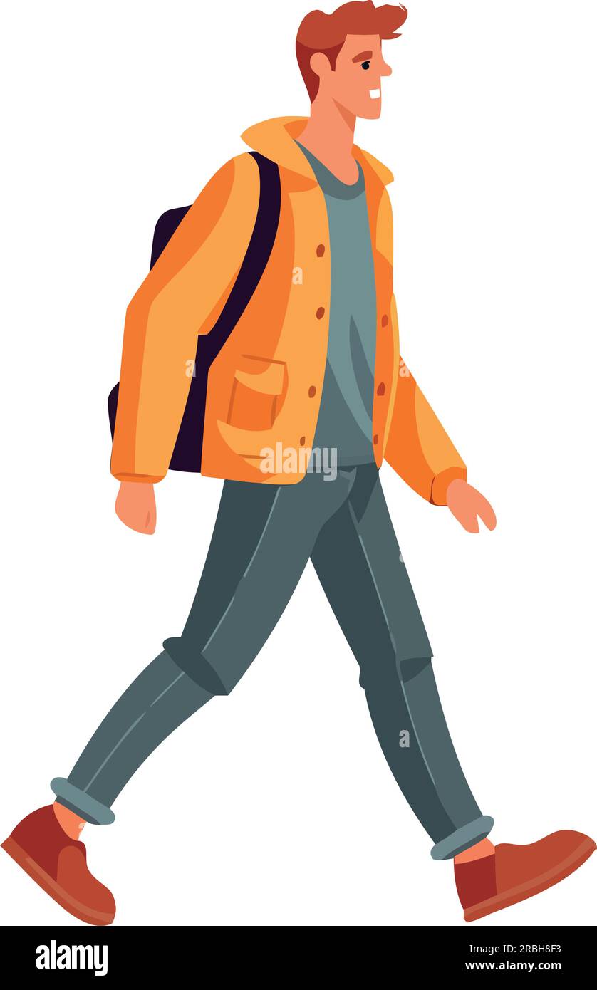 Man in coat bag Stock Vector Images - Alamy