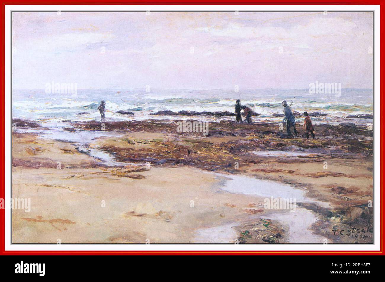 The Clam Diggers by T. C. Steele Stock Photo - Alamy