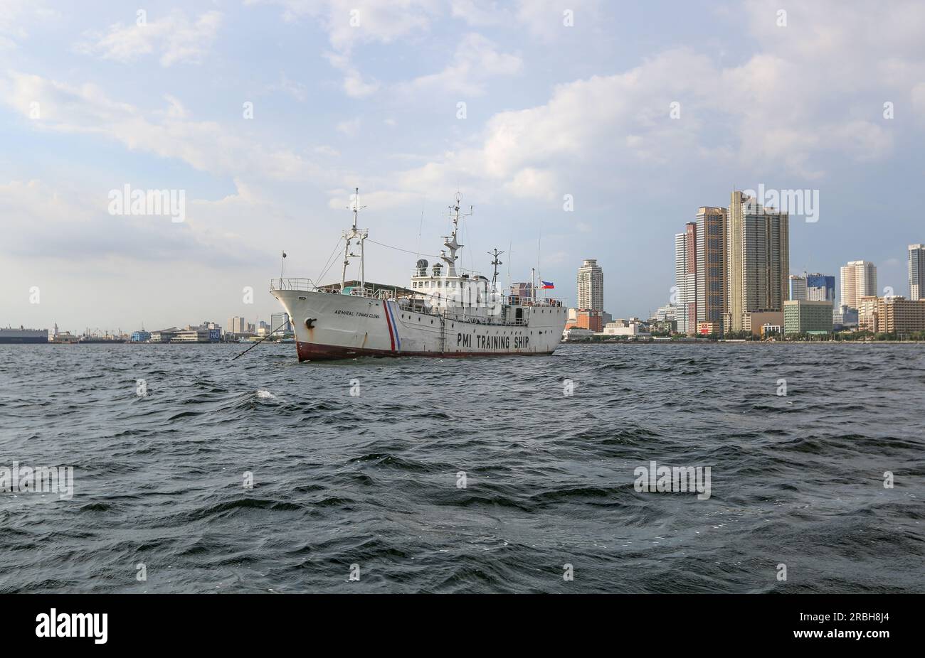 PMI Colleges training ship Admiral Tomas Cloma anchored in Manila Bay ...