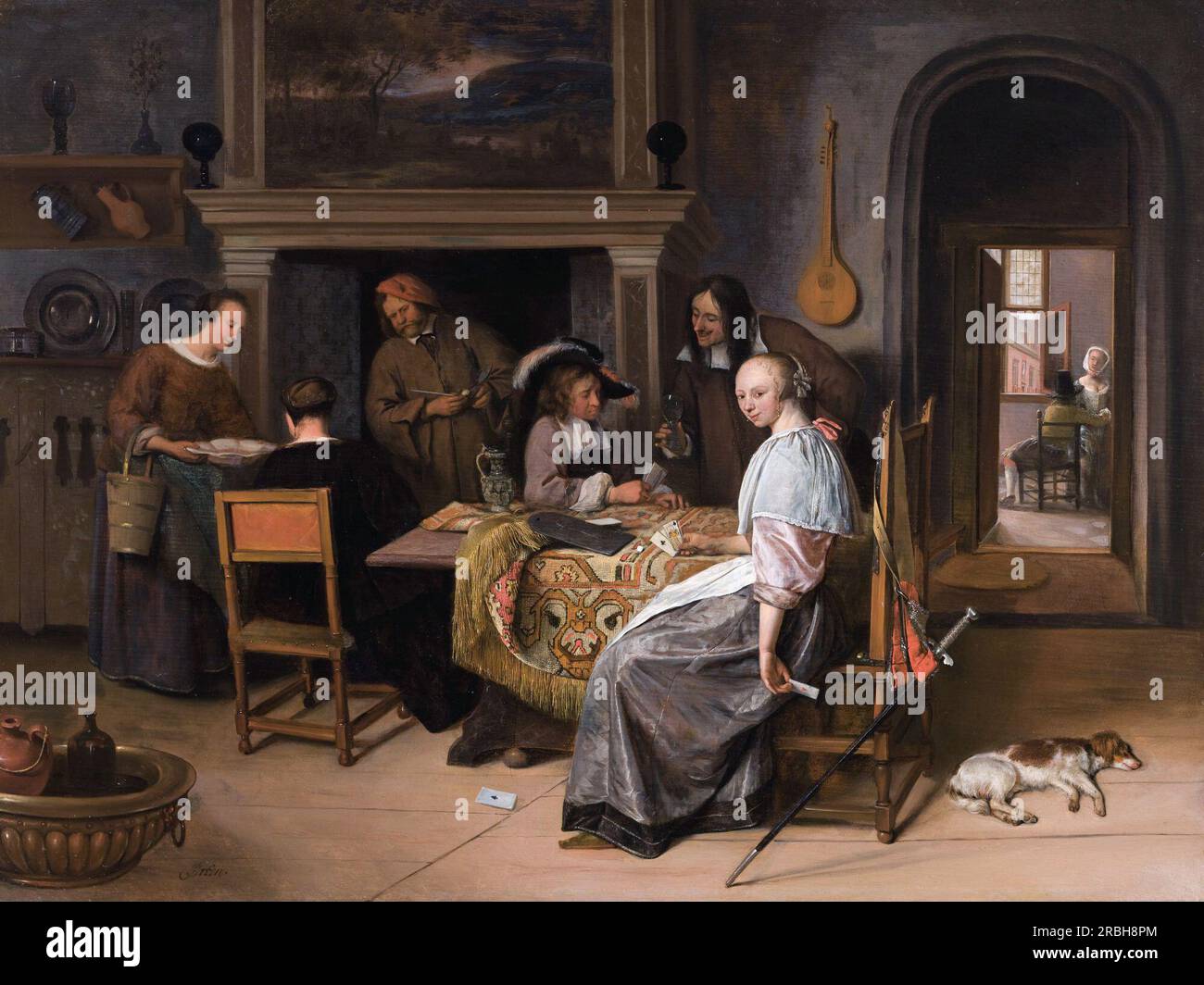 The Card Players in an Interior 1660 by Jan Steen Stock Photo - Alamy