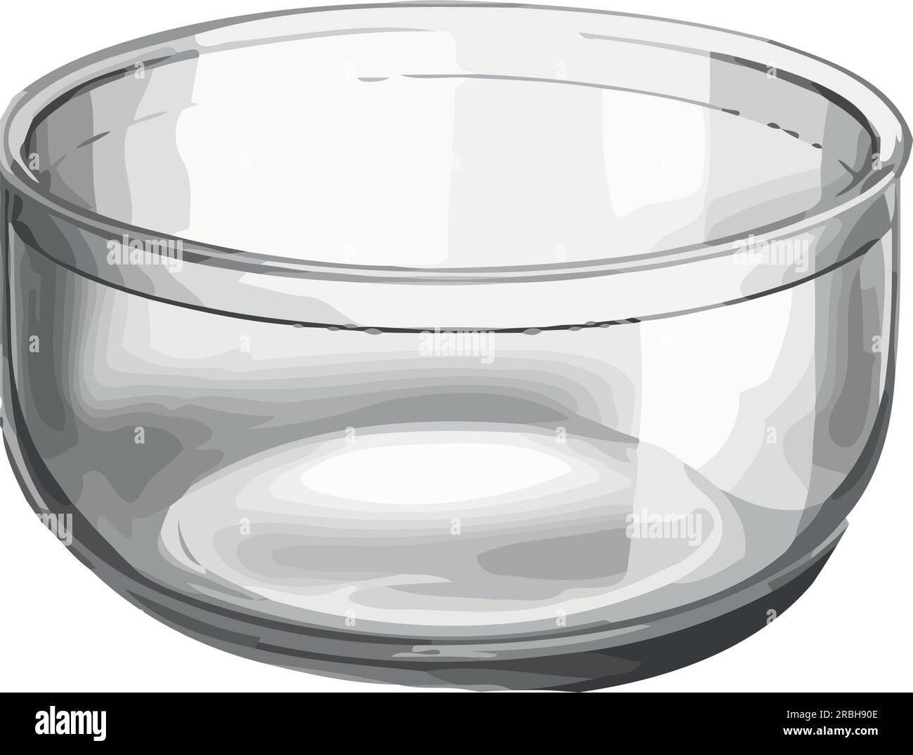 Transparent glass bowl with water reflection Stock Vector Image & Art ...