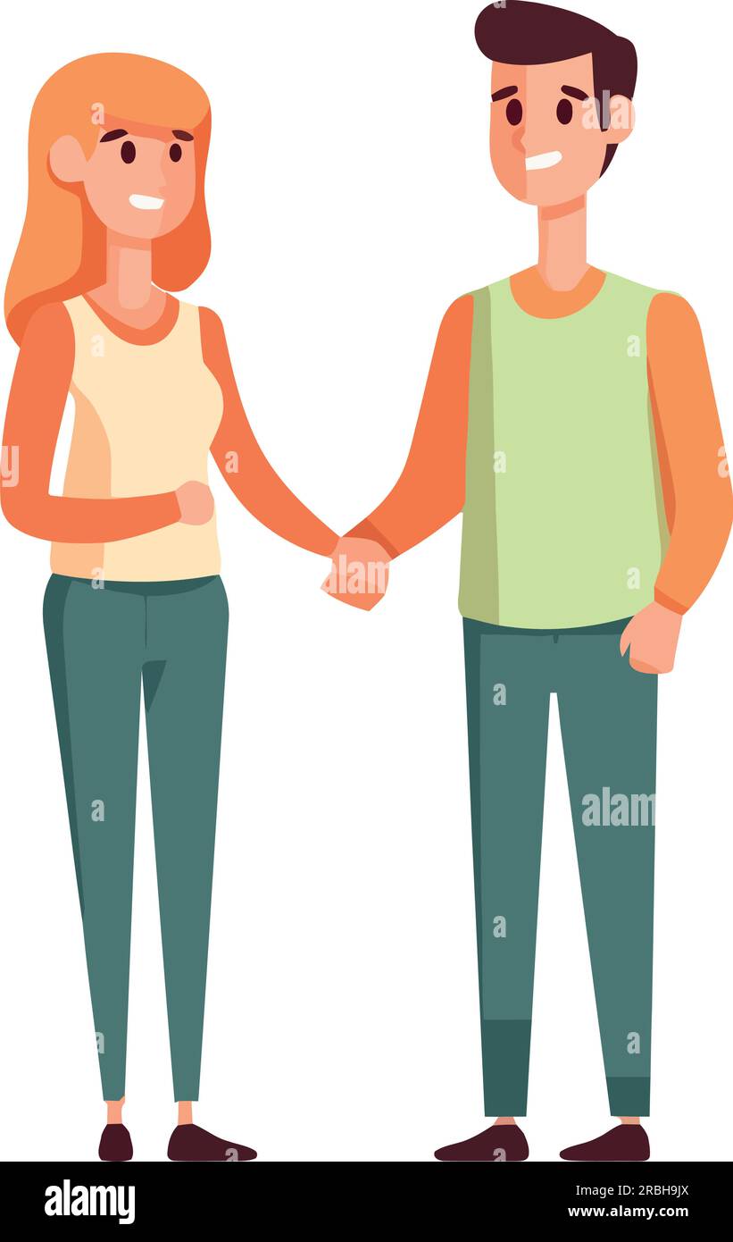Cheerful man holding hands Stock Vector Images - Alamy