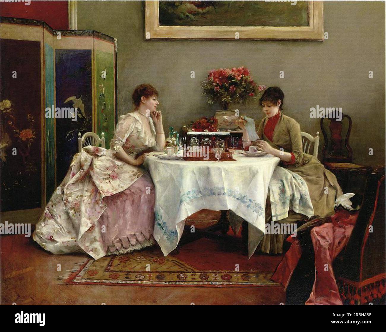 An Interesting Letter 1884 by Julius LeBlanc Stewart Stock Photo - Alamy