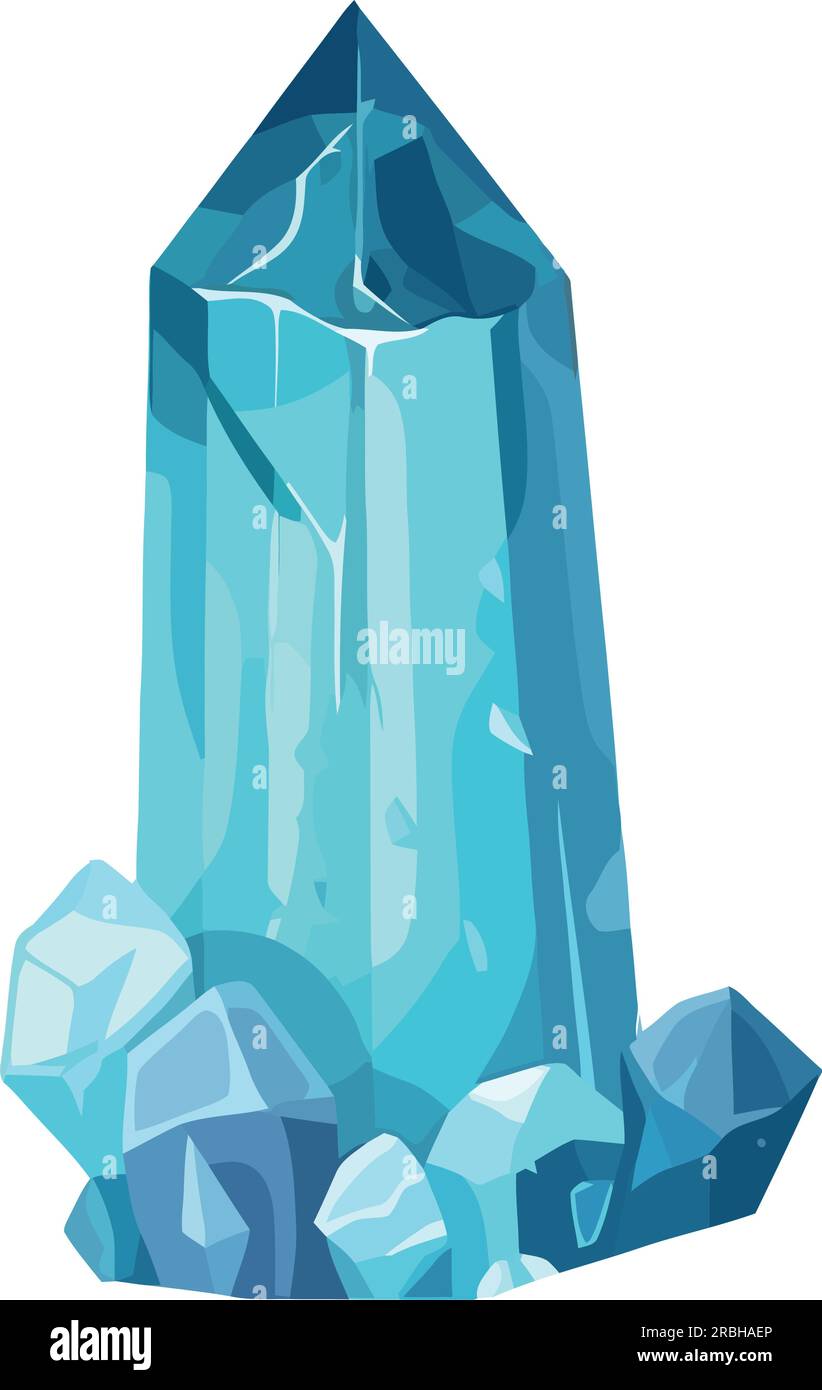 Shiny blue gemstone crystal reflects nature beauty Stock Vector Image ...