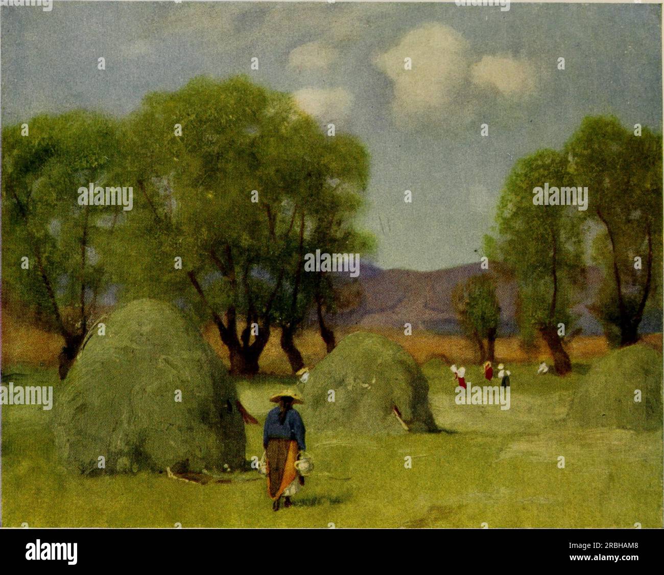 HAY-TIME IN TRANSYLVANIA 1909 by Marianne Stokes Stock Photo - Alamy